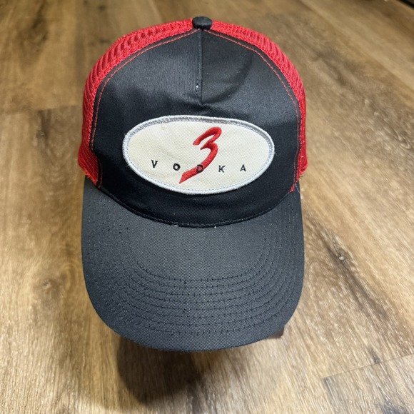 Accessories | 3 Vodka Snapback Hat Red Black Liquor Alcohol Trucker Cap ...